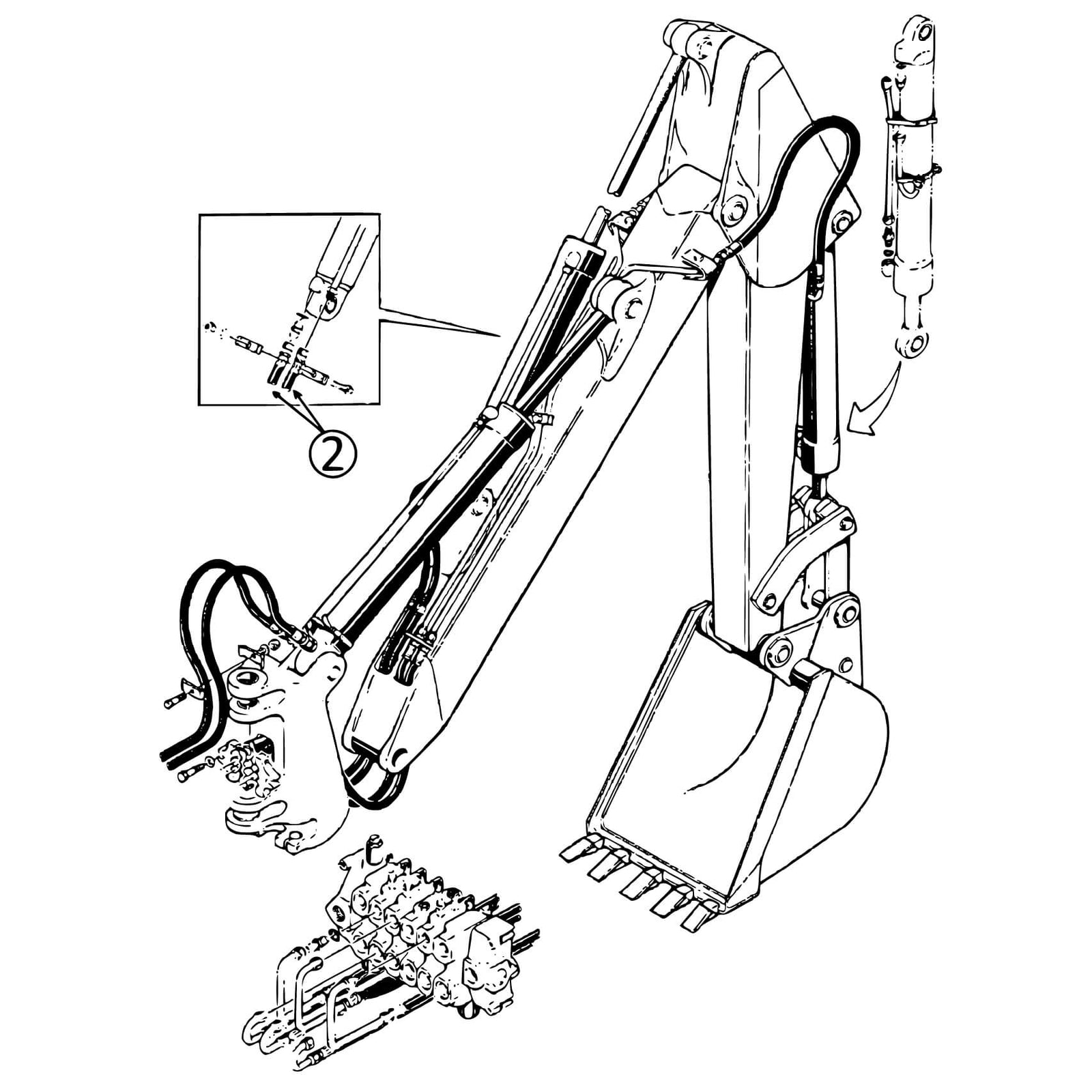 Case 580CK Backhoe Dipper Hydraulic Hose | HW Part Store