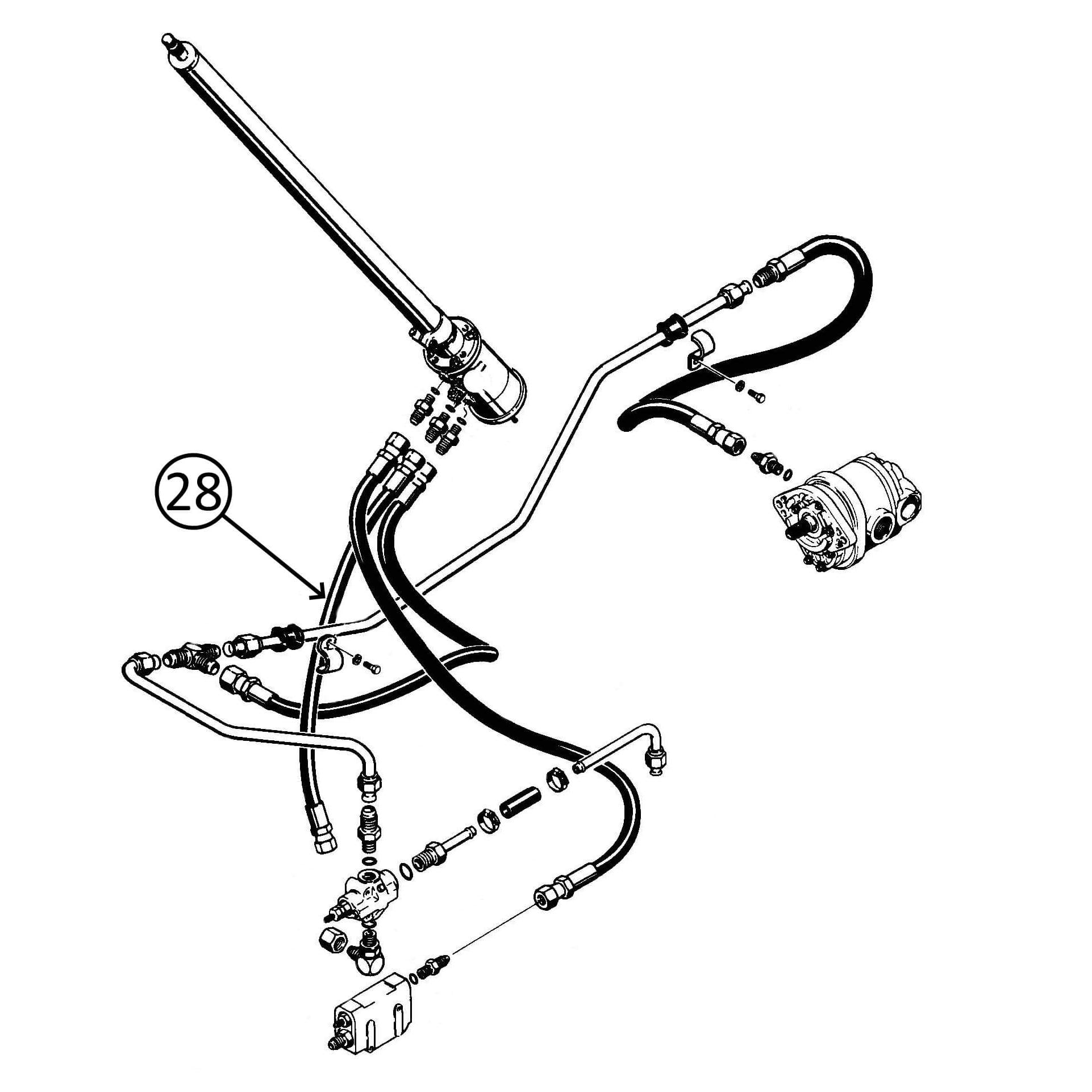 Case 580D & 580SD Hose - Return to Tank, from Steering Control Valve
