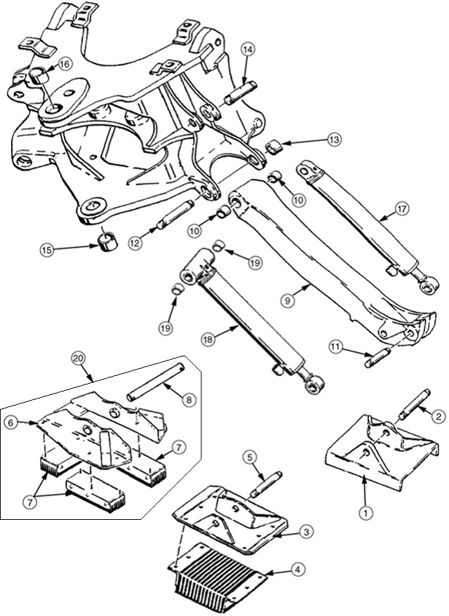Case 580SL & 580SM Frame & Stabilizer Parts | HW Part Store