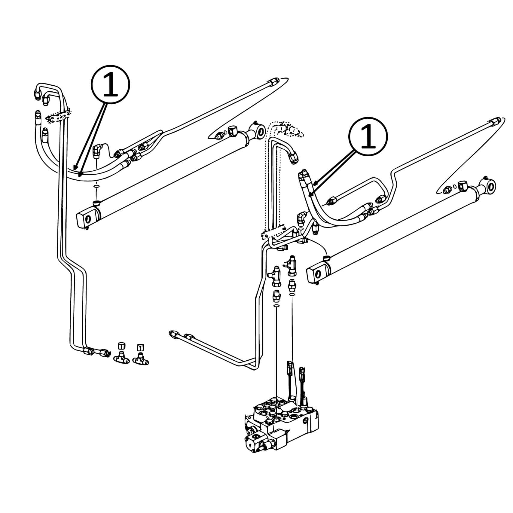 Case 70XT Loader Lift Cylinder Hydraulic Hose | HW Part Store