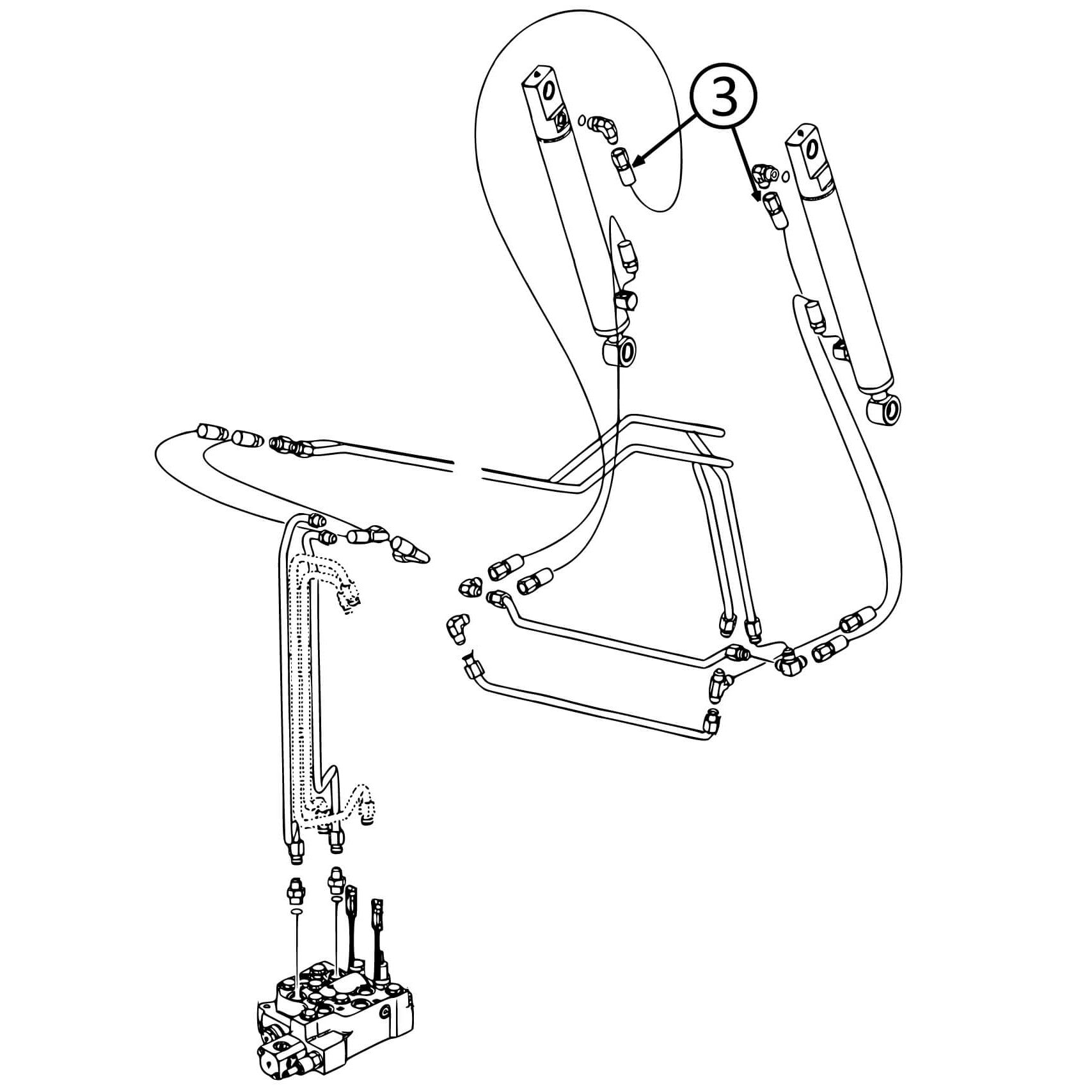 Case 40XT Skid Steer Loader Tilt Bore End Hose | HW Part Store
