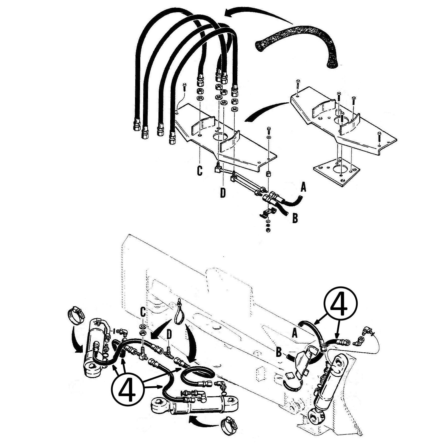 Case 450C & 455C Hose to Tilt & Angle Cylinders | HW Part Store
