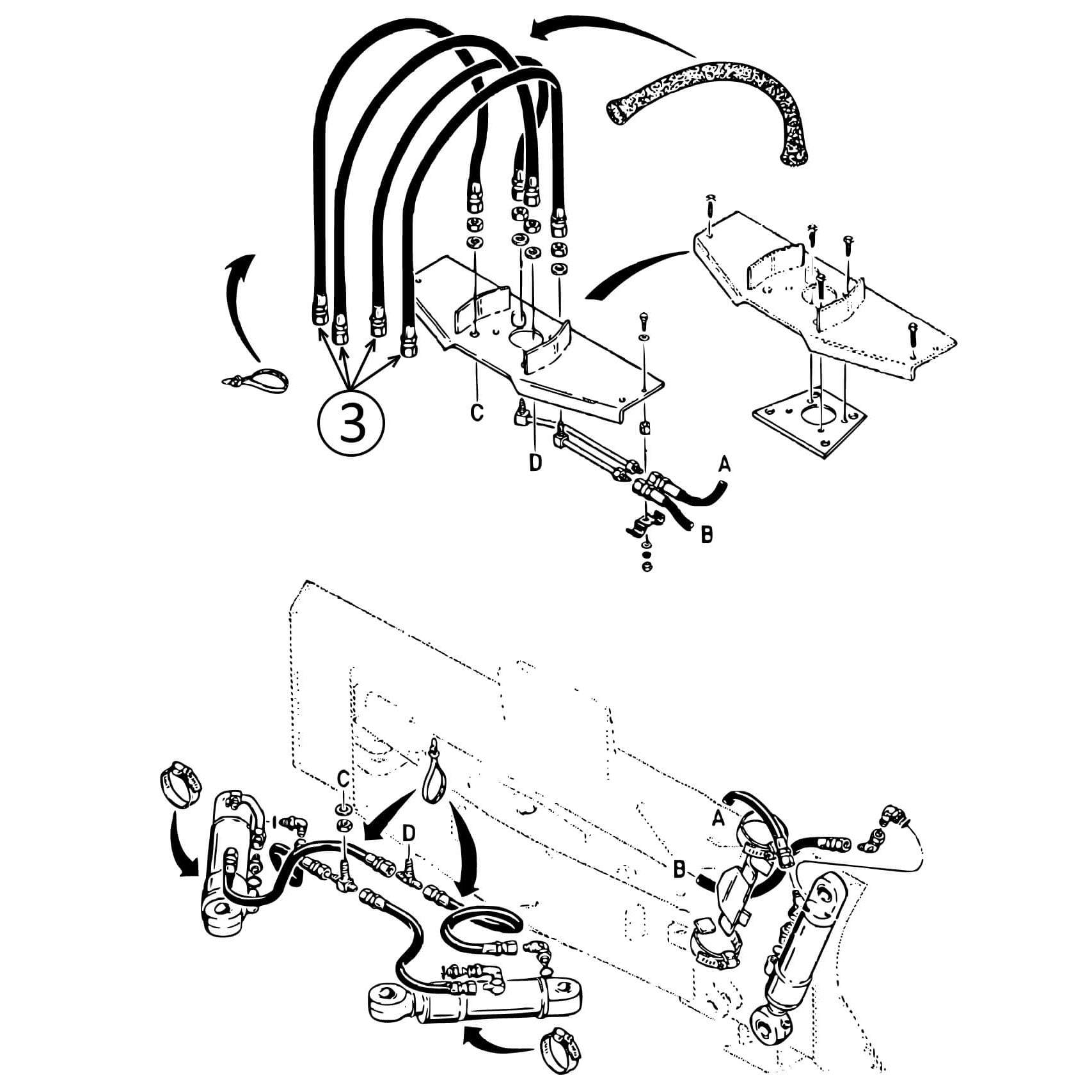 Case 550E, 550G, 550H Hose at Blade Pivot | HW Part Store