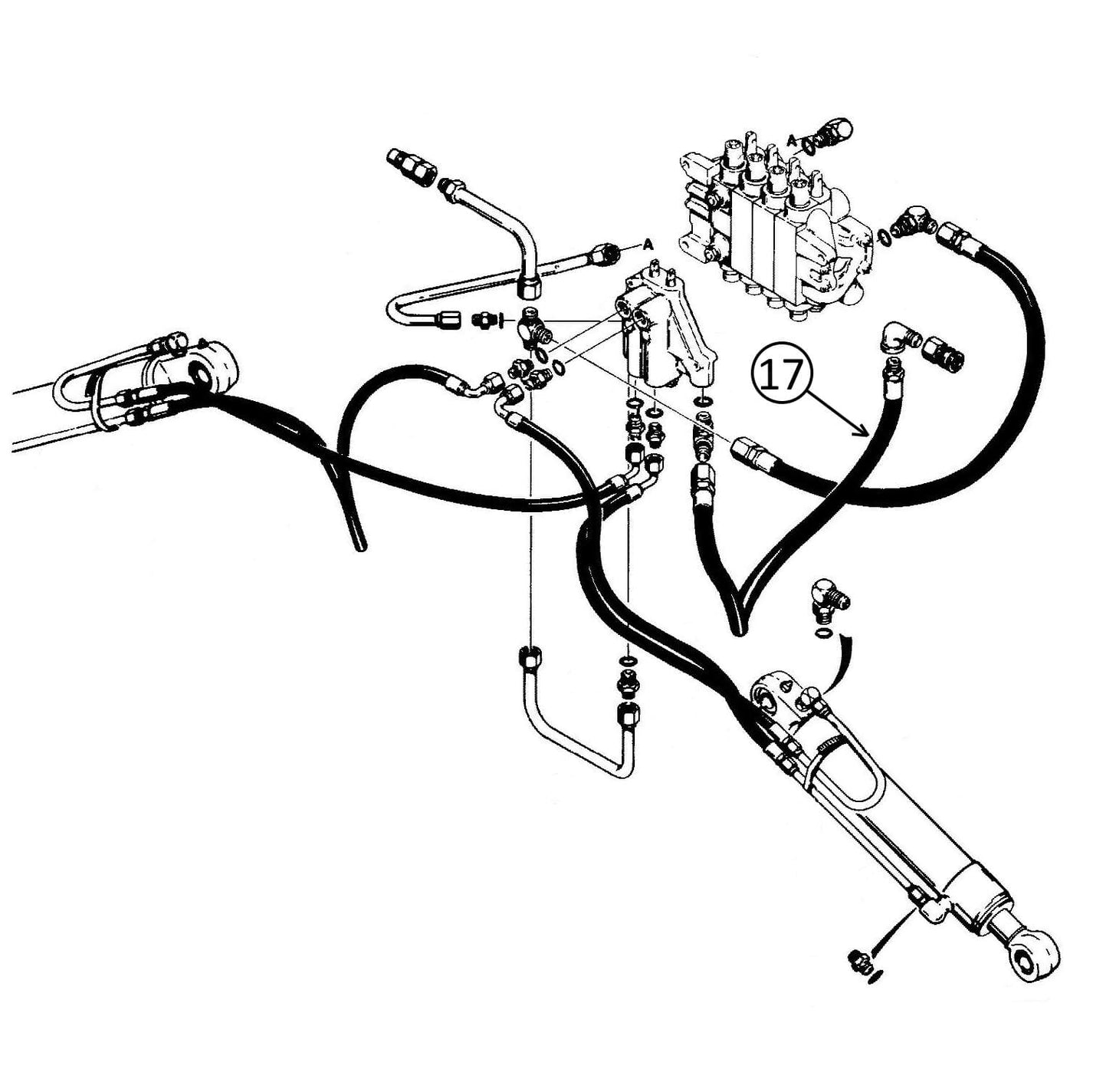 Case 580C Hose from Valve to Outrigger Valve | HW Part Store
