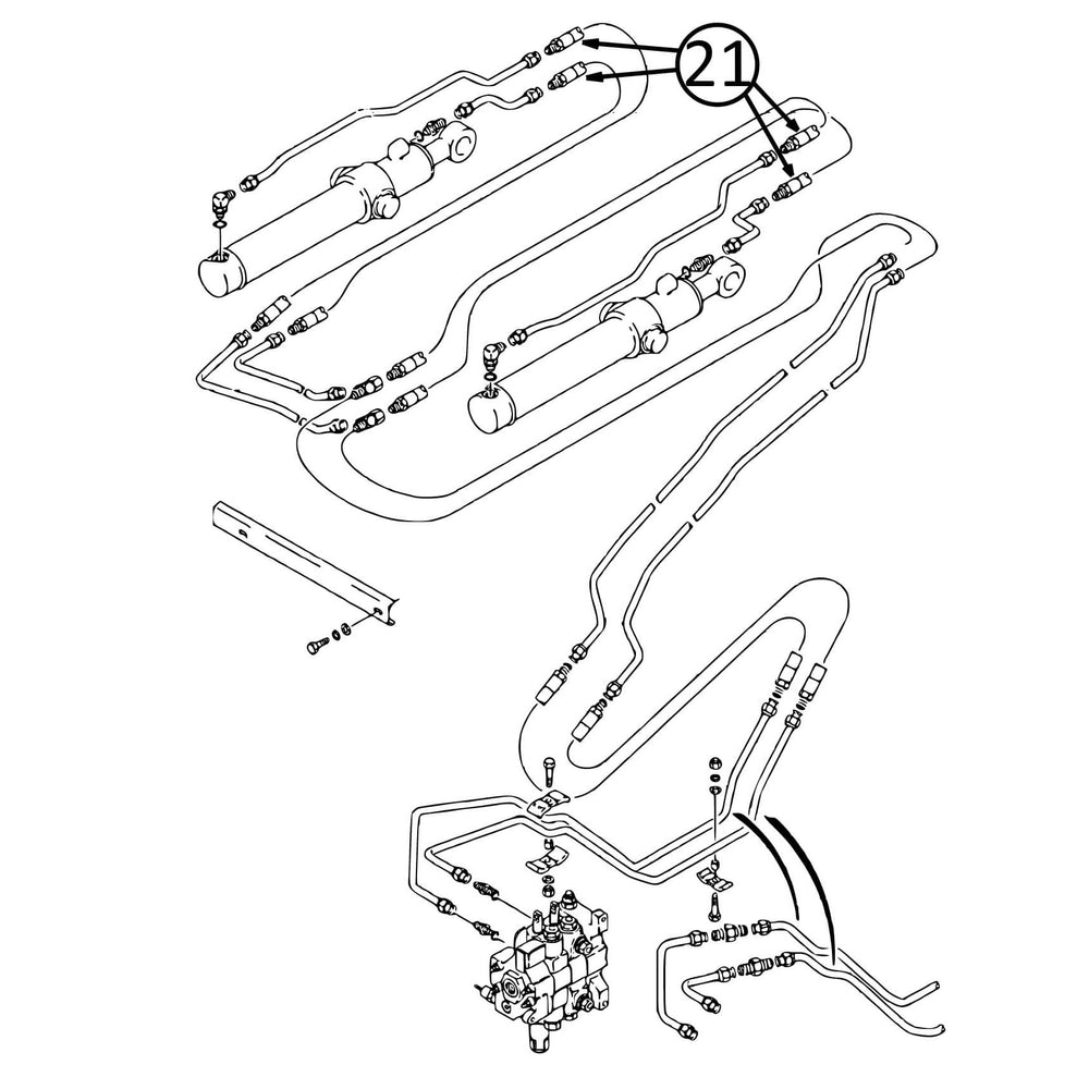 Case 580L Hose - Loader Tilt Cylinders | HW Part Store