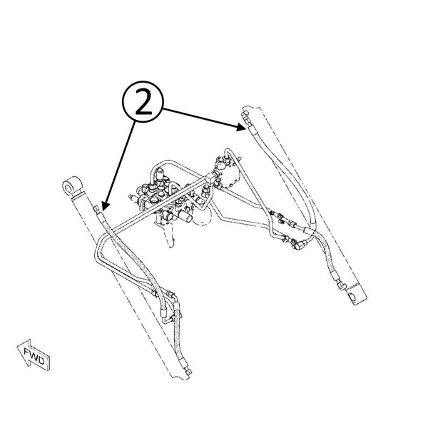 Cat 287 & 287B Hose - to Loader Lift Cylinders - Rod Ends - #2