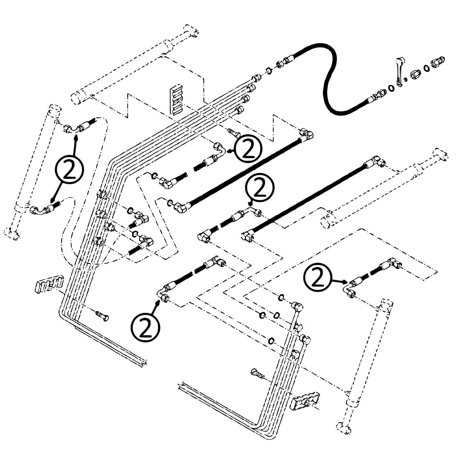 John Deere 200X & 200CX Cylinder Hydraulic Hose 2 | HW Part Store