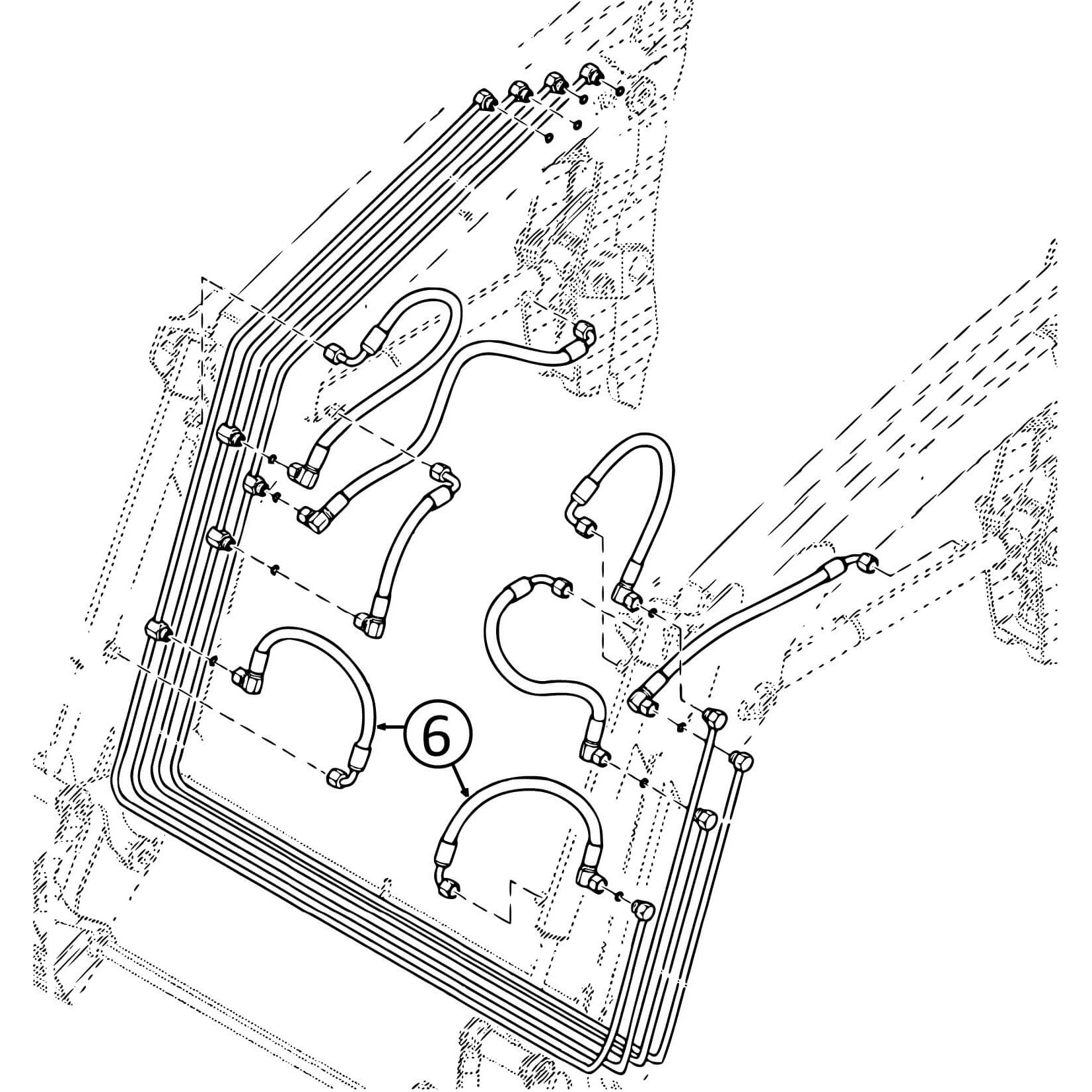 John Deere 300E MSL Cylinder Tilt Bore End Hose | HW Part Store