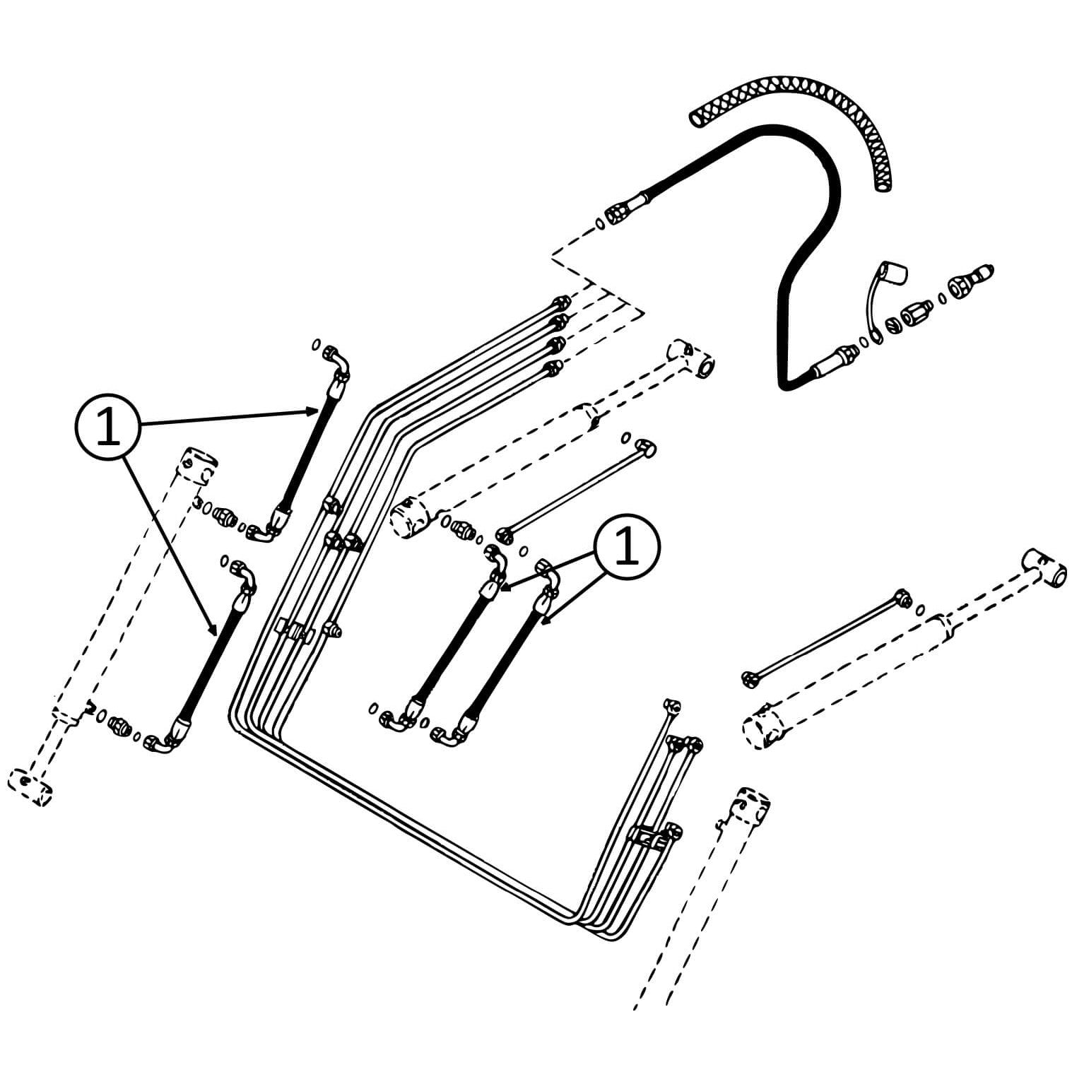 John Deere 410 Loader Lift & Tilt Hydraulic Hose | HW Part Store