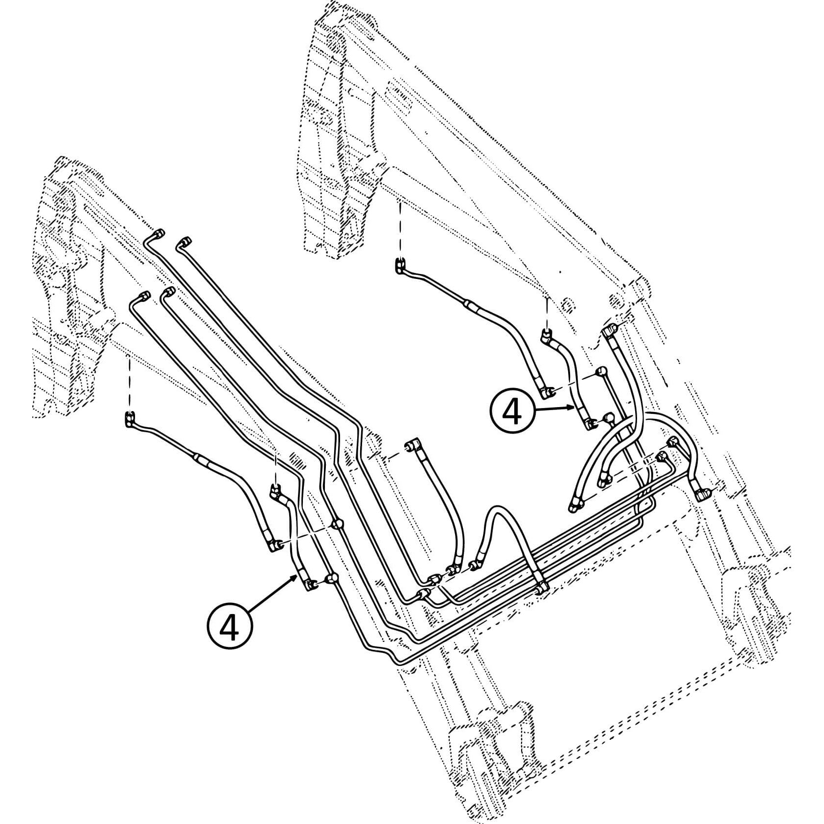 John Deere 440R NSL Loader Lift Bore Ends Hose | HW Part Store