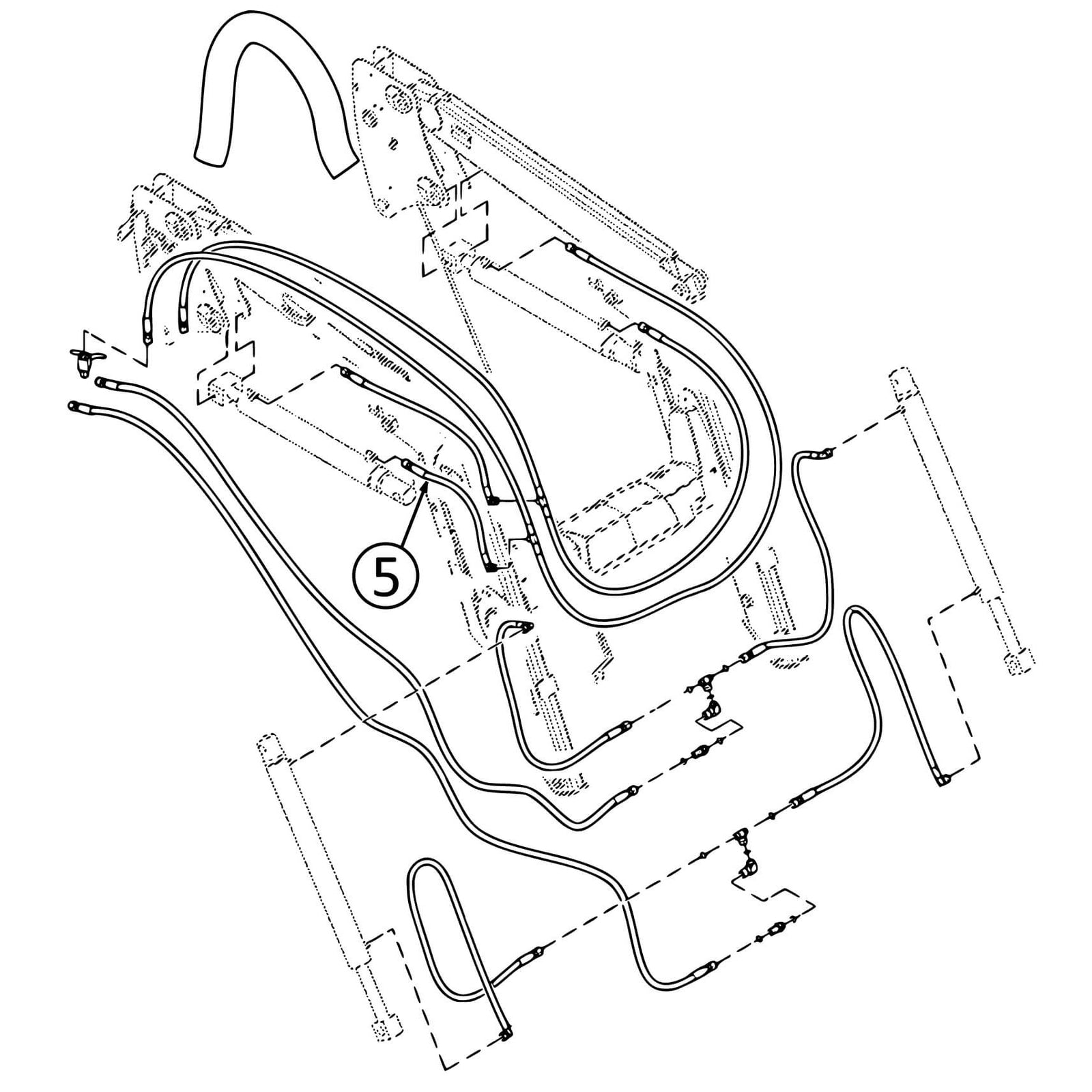 John Deere 520M to R/H Loader Lift Cylinder Bore Hose | HW Part Store