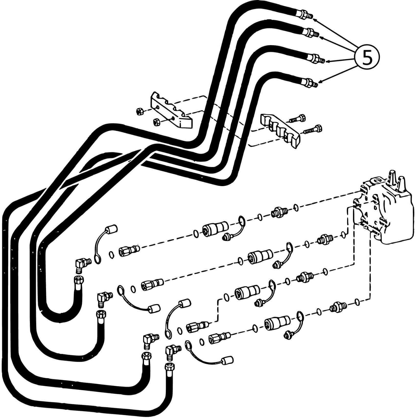 John Deere 520 Tractor to Loader Hydraulic Hose | HW Part Store