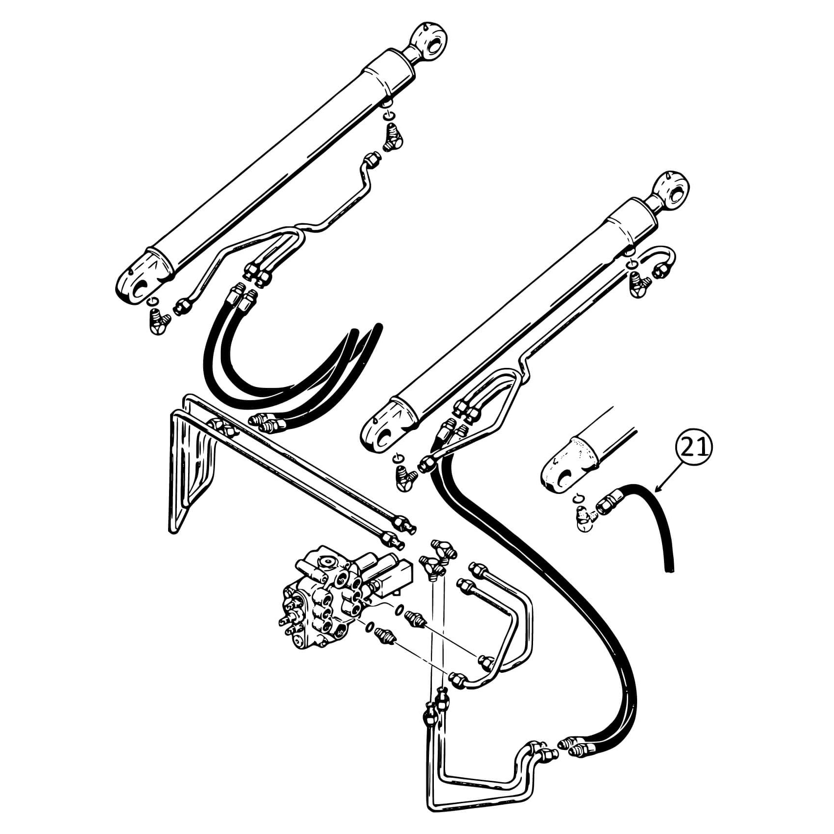 Case 580D & 580SD Hose to Lift Cylinders Bore End | HW Part Store